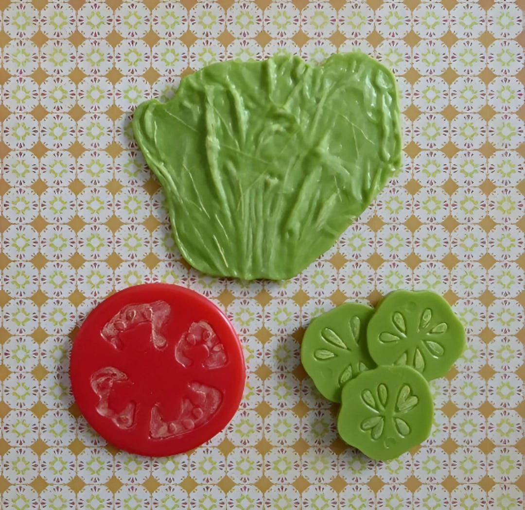 Lettuce Leaf, Tomato and Cucumber Slices Silicone Molds for DIY Crafts ...