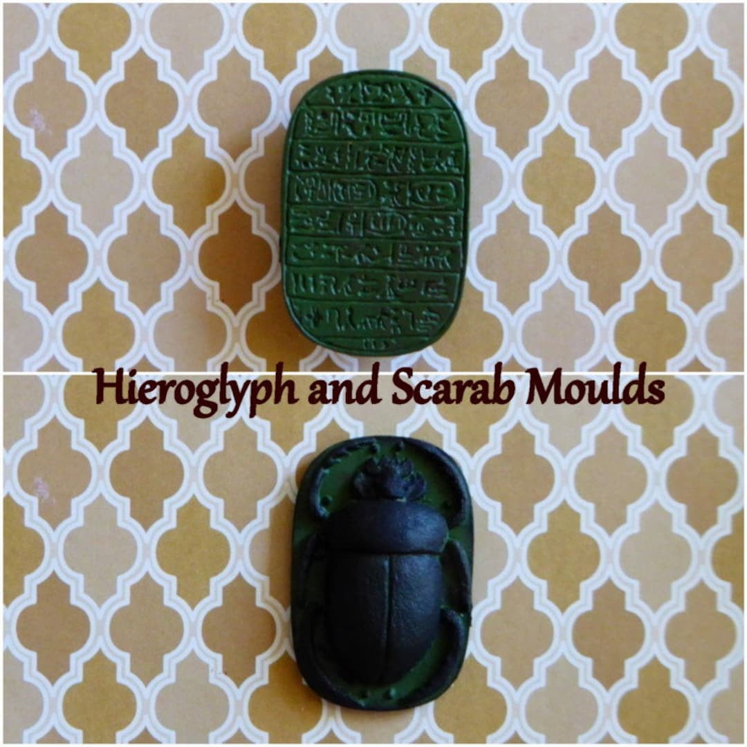 Egyptian Scarab and Hieroglyph Silicone Molds for DIY Crafts. Chocolate ...