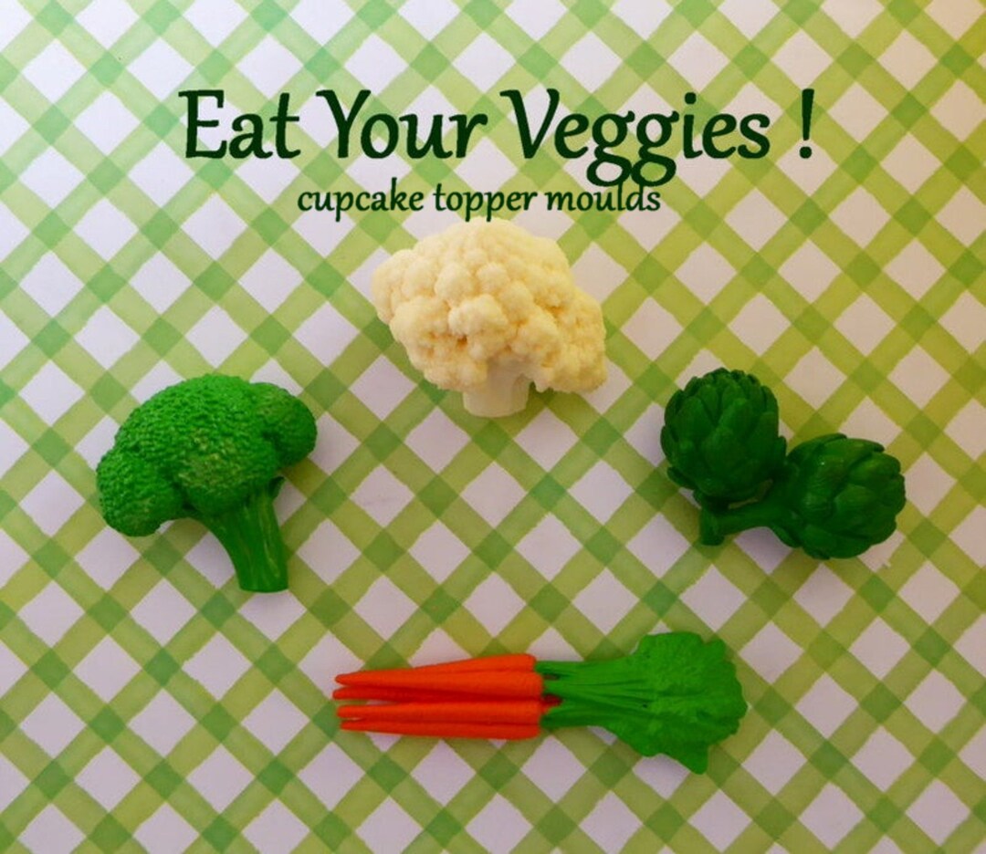 Broccoli and Cauliflower Florets Silicone Molds for DIY Crafts. Carrots ...