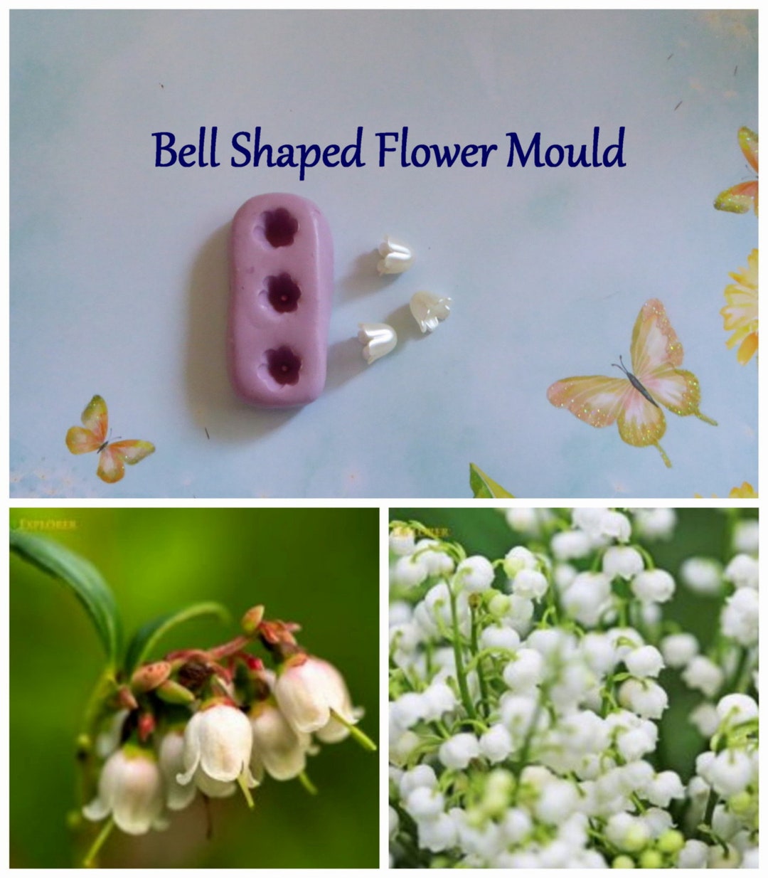 Mini Bell Shaped Flower Silicone Mold, DIY Crafts, Chocolate Candy ...