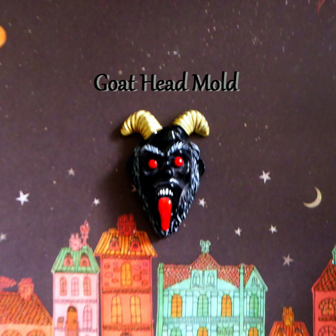 Goat Head or Krampus Silicone Mold for DIY Crafts. Christmas or ...