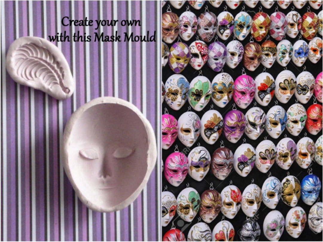 Masquerade Venetian Mask Silicone Mold for DIY Halloween and or Mardi ...