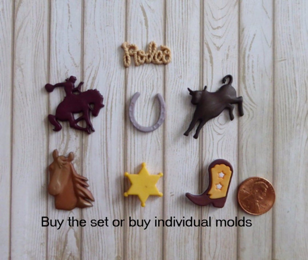 Cowboy Silicone Molds, Horse, Bull, Boot, Badge, Lasso - Etsy