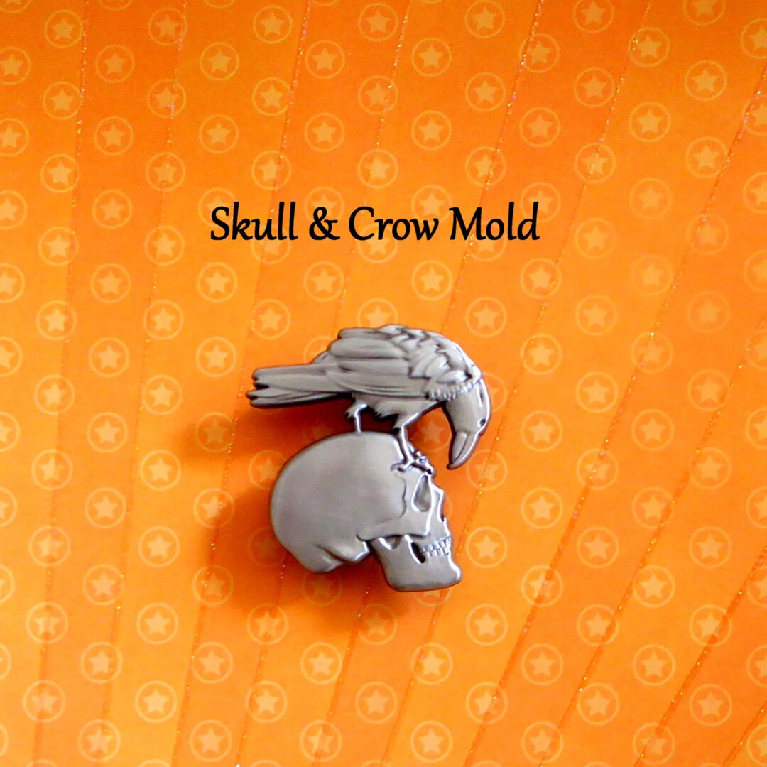 Skull and Crow Silicone Mold for DIY Crafts. Halloween Projects - Etsy