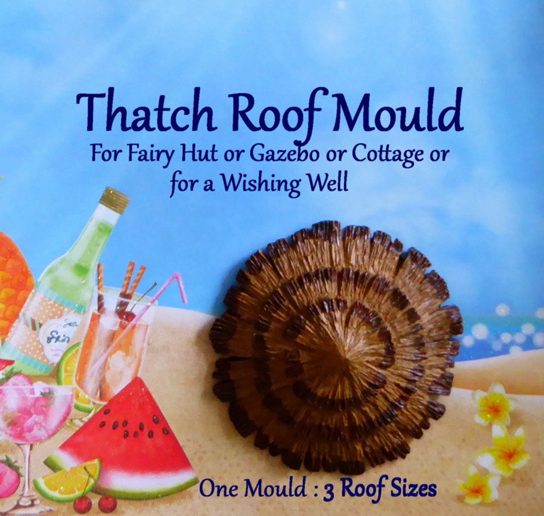 Fairy House Thatch Roof Silicone Mold for DIY Crafts. Chocolate Candy ...
