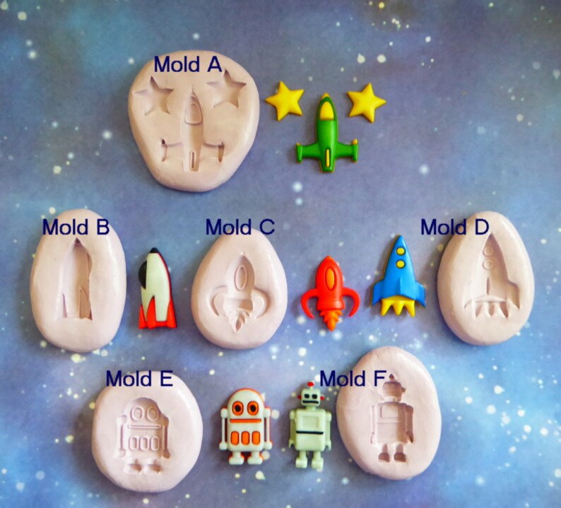 Rocket, Space Shuttle and Robot Silicone Molds for DIY Crafts - Etsy