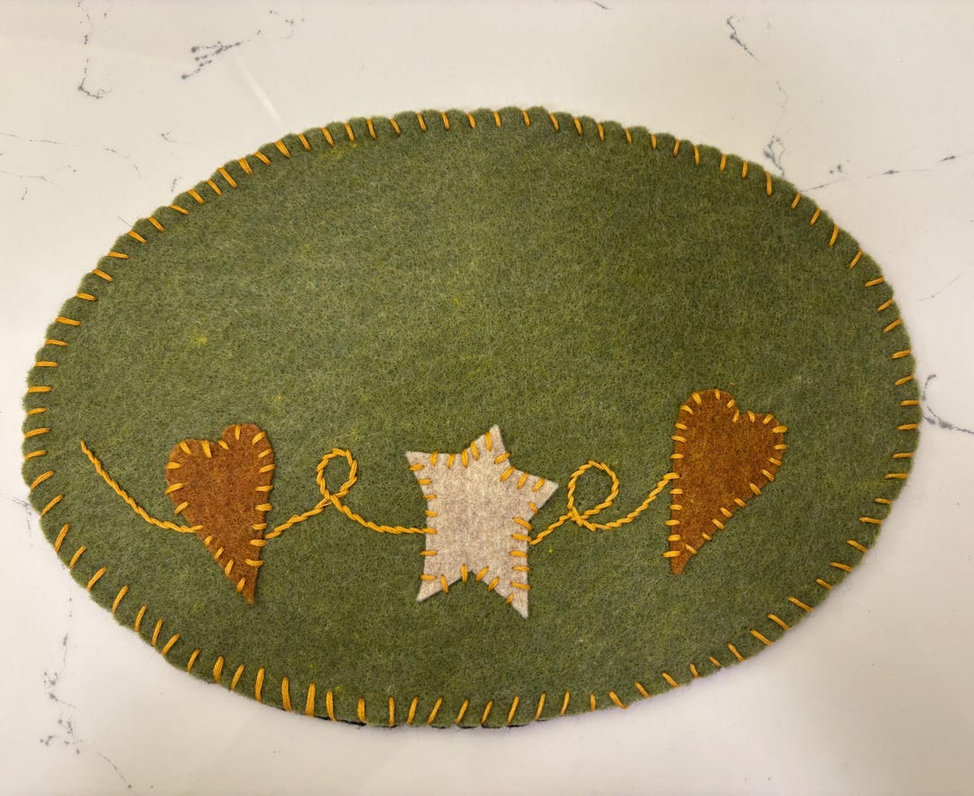 Candle/table Mat/home Decor/hand Crafted/rustic Decor/felt Decor ...