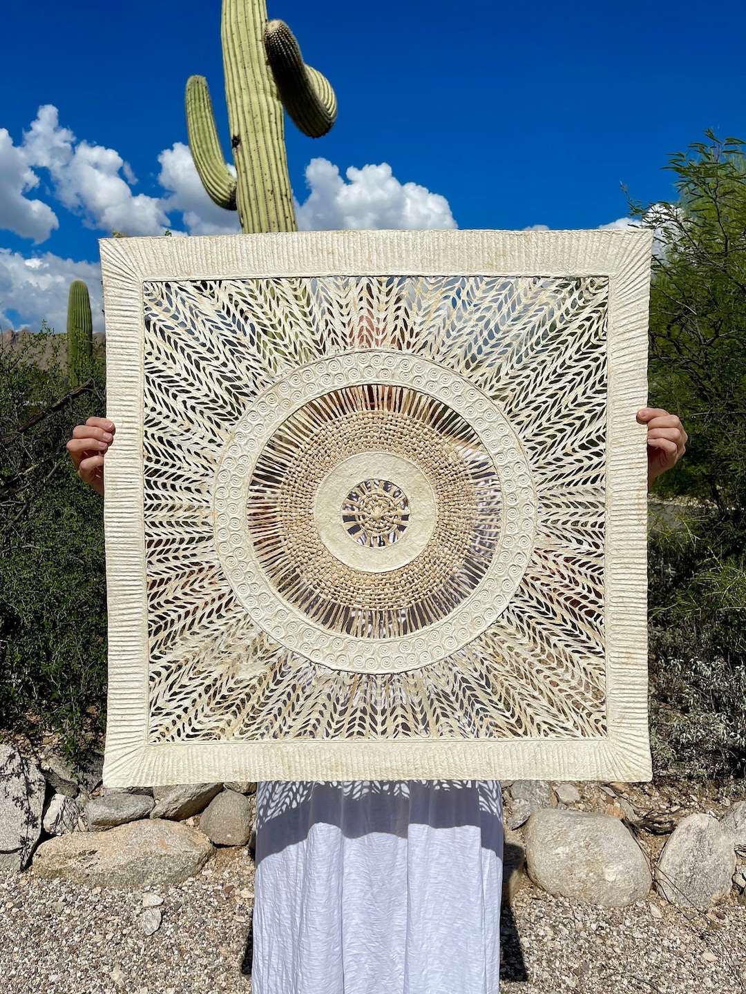 Handmade Mexican Amate Paper Wall Art – XL 31.25x31.25 Modern Mexican ...