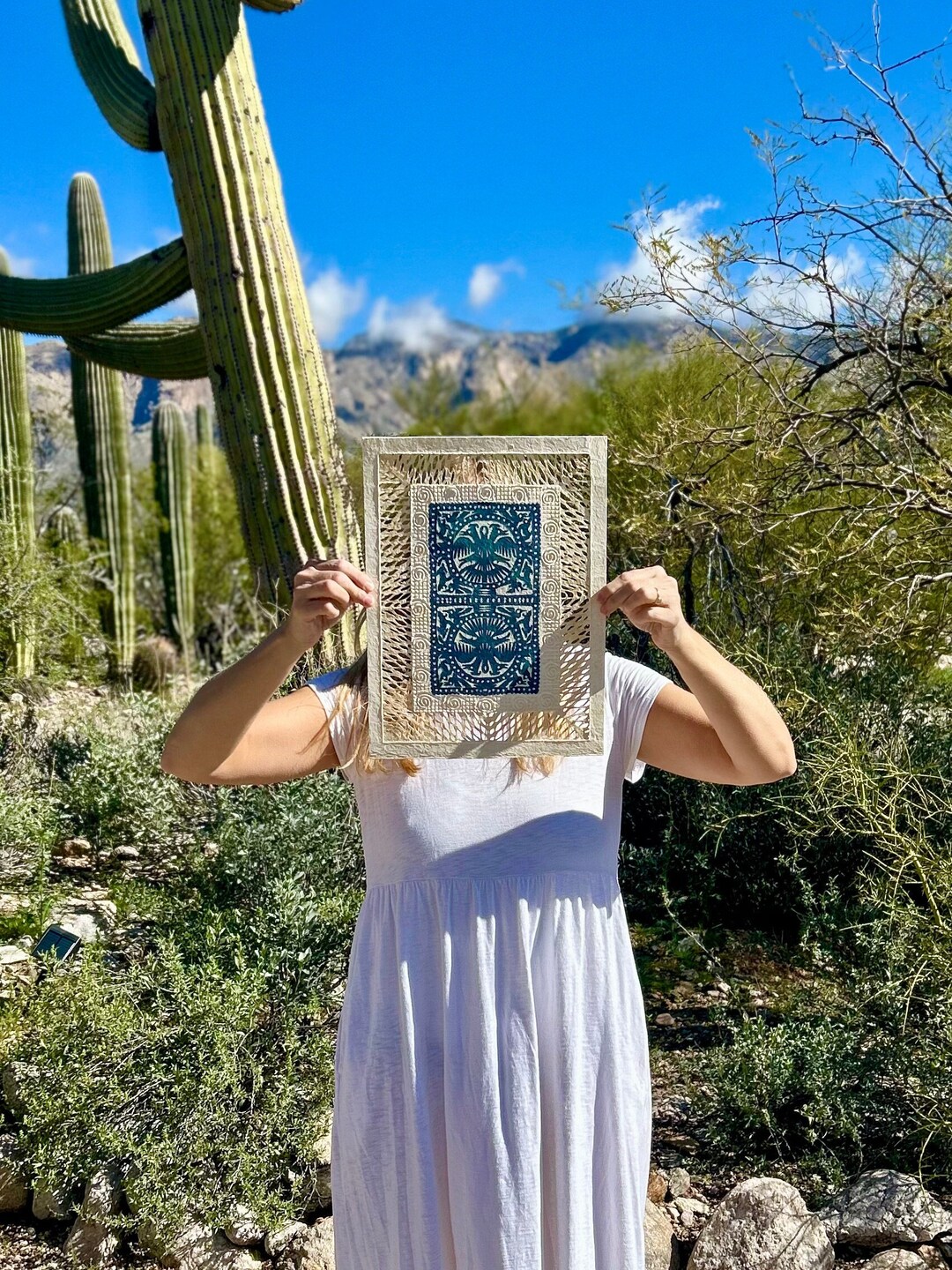 Medium Mexican Handmade Amate Paper 11.75x15.5 frame Not Included ...