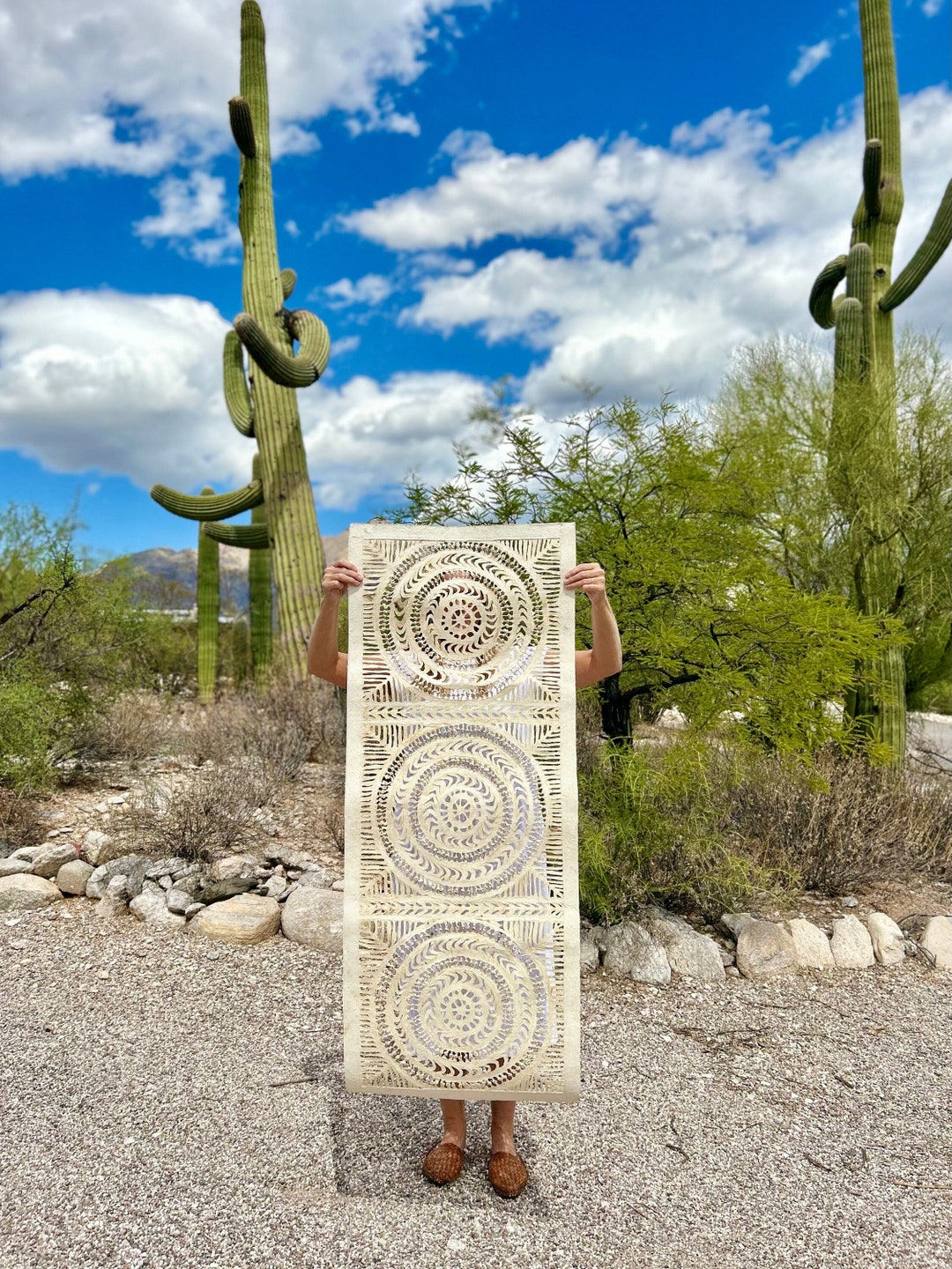 Handmade Mexican Amate Paper Wall Art XXL 23.5x59 Modern Mexican Art ...