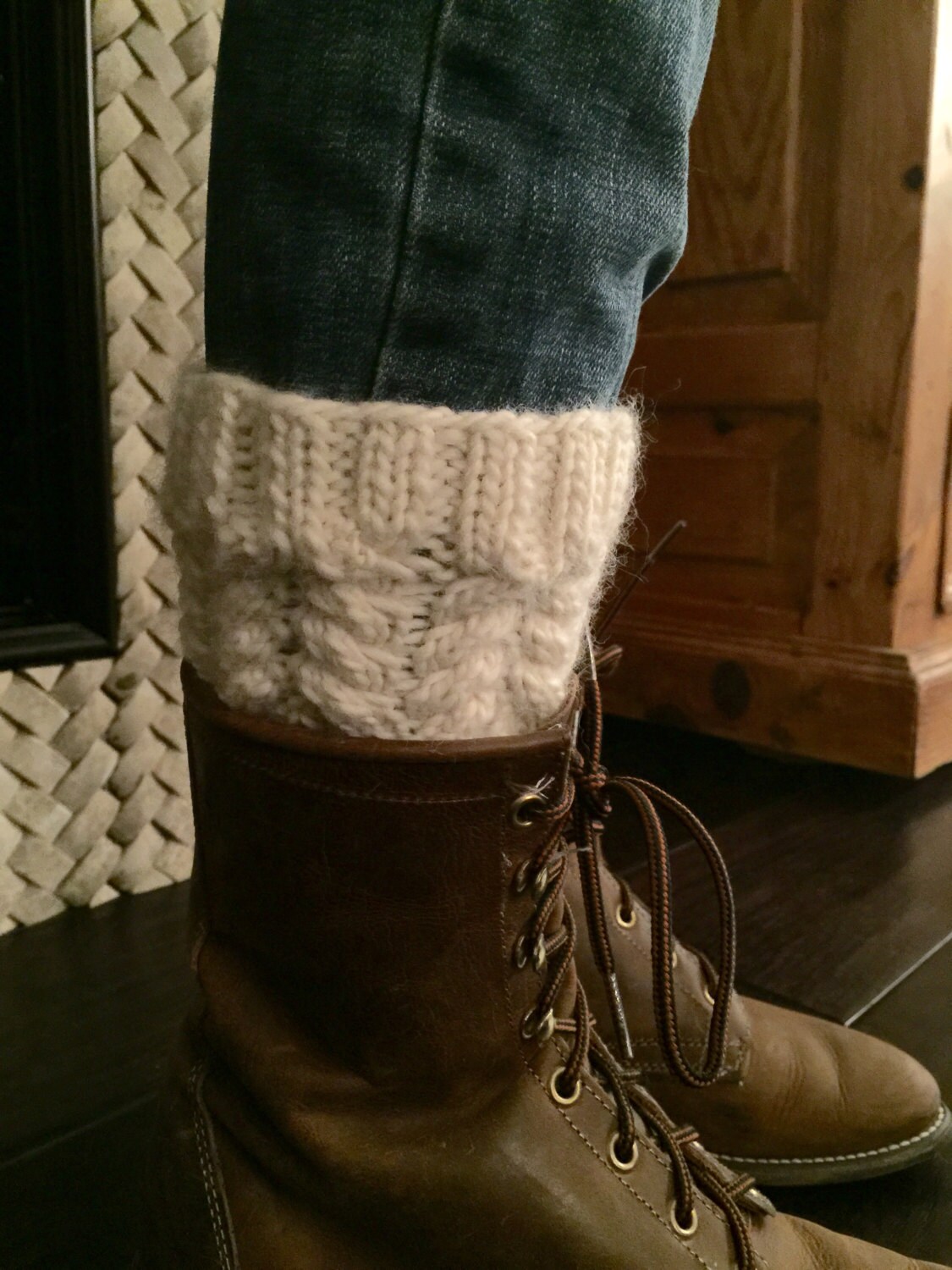 Knitted Cable Boot Cuffs - Etsy