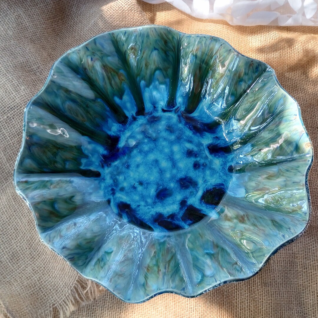 Large Decorative Pottery Bowl, Coastal Decor, Beach Decor, Fine Art ...