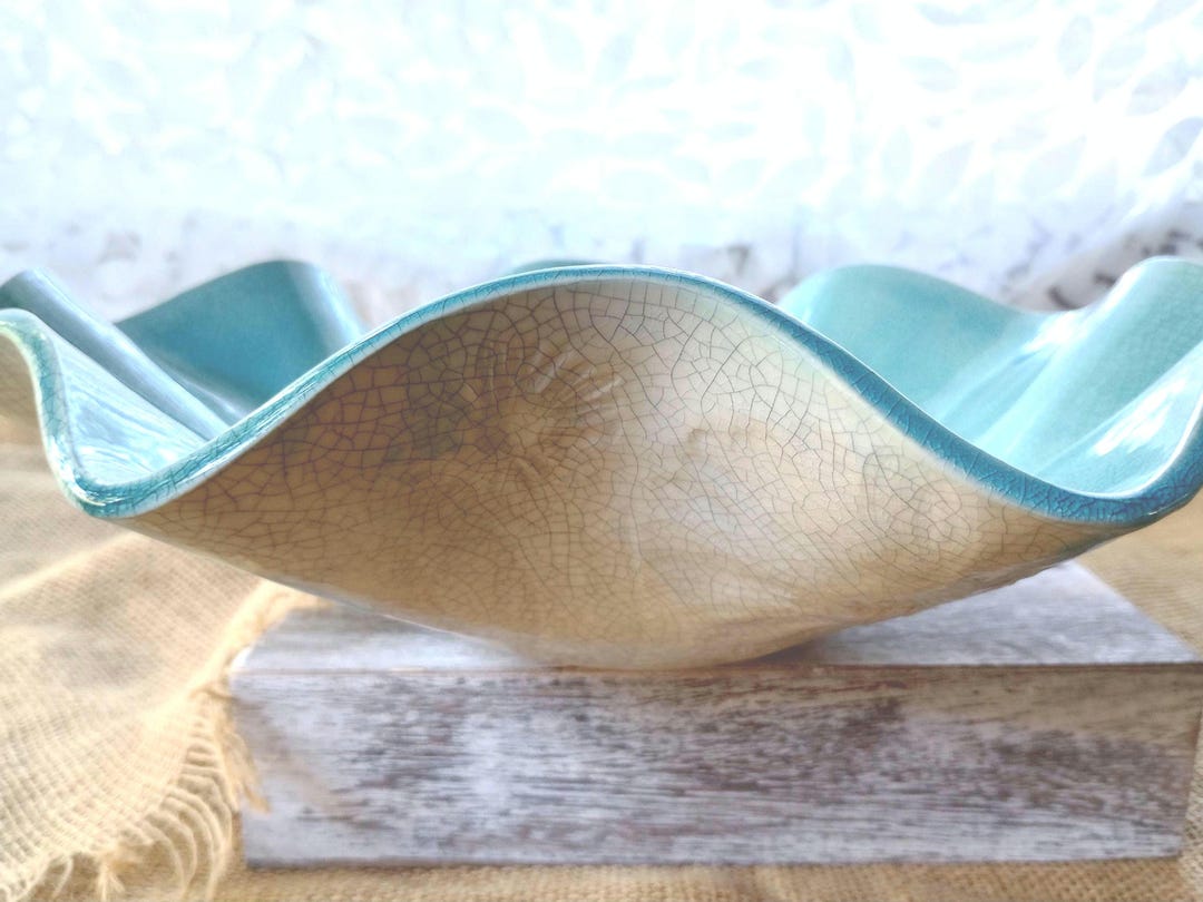 Large Decorative Pottery Bowl, Fine Art Ceramics, Turquoise Bowl ...