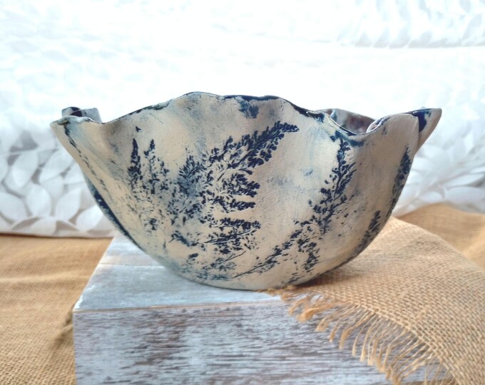 Botanical Pottery Bowl, Decorative Bowl, Fruit Bowl, Centerpiece, Fine ...