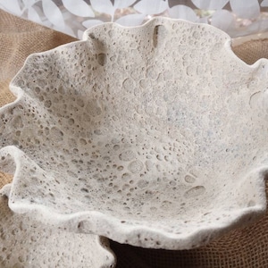 Coastal Pottery Bowl Set, Beach Decor, Handmade, Coral Shell Inspired ...