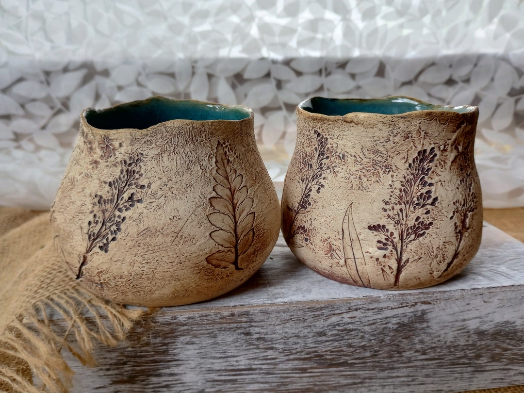 Botanical Pottery Vases, Candle Holders, Ceramic Vases, Botanical Decor ...