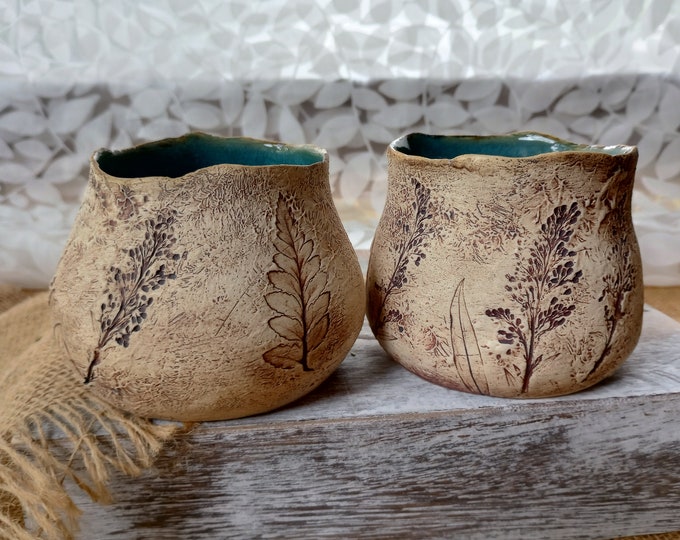 Botanical Pottery Vases, Candle Holders, Ceramic Vases, Botanical Decor ...
