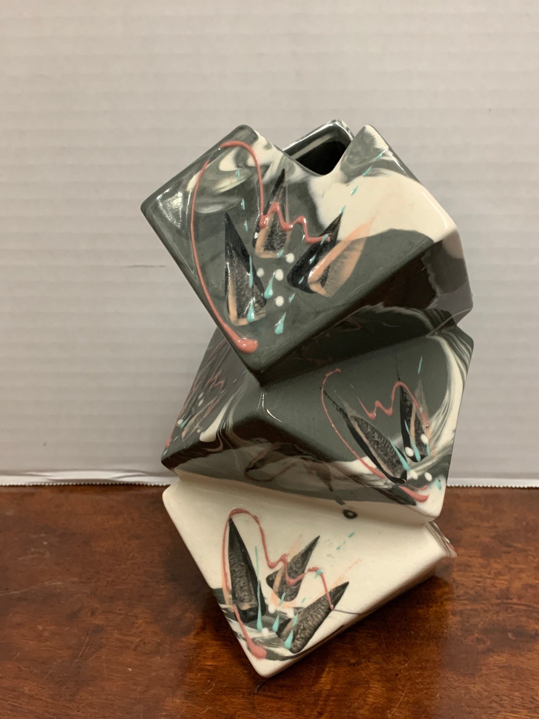 1980s Signed Ceramic Funky Vase - Etsy