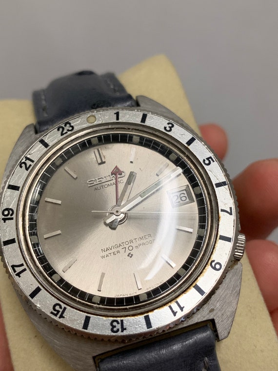 1969 Seiko Navigator Timer Watch with Rare Silver Sun… - Gem