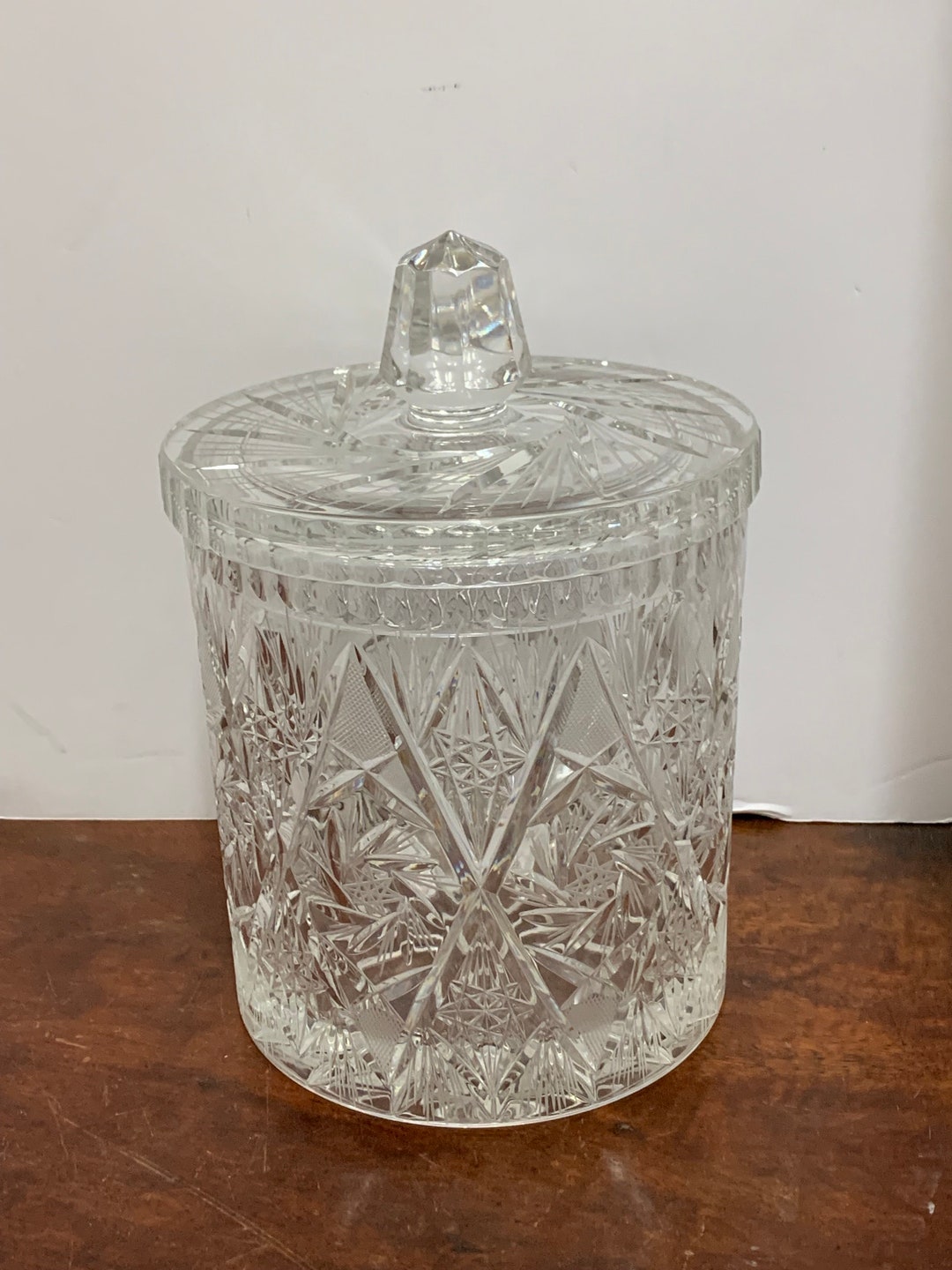 MCM Heavy Cut Crystal Ice Bowl With Lid - Etsy