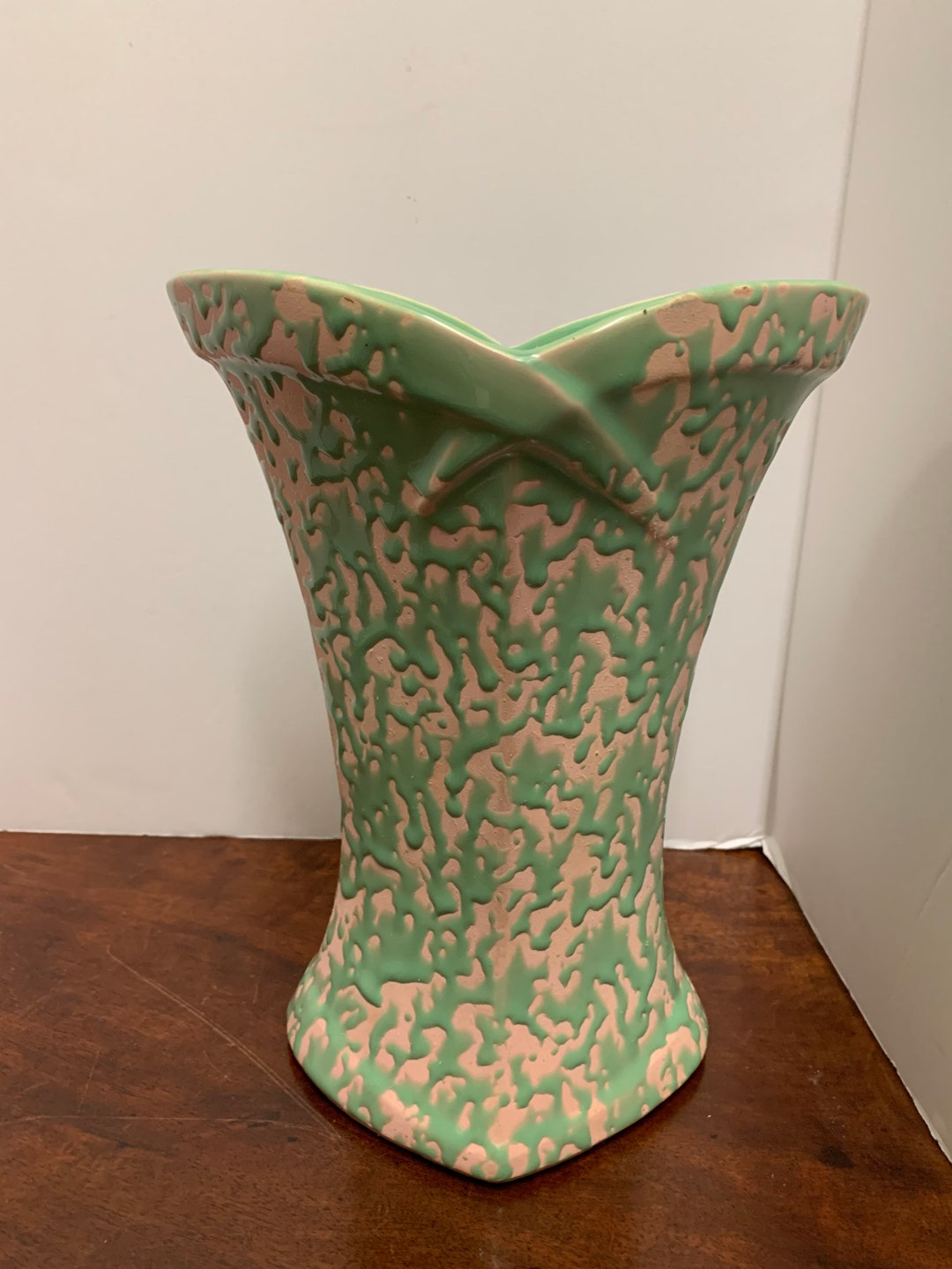 Vintage Mccoy Pottery Pink and Green Vase - Etsy
