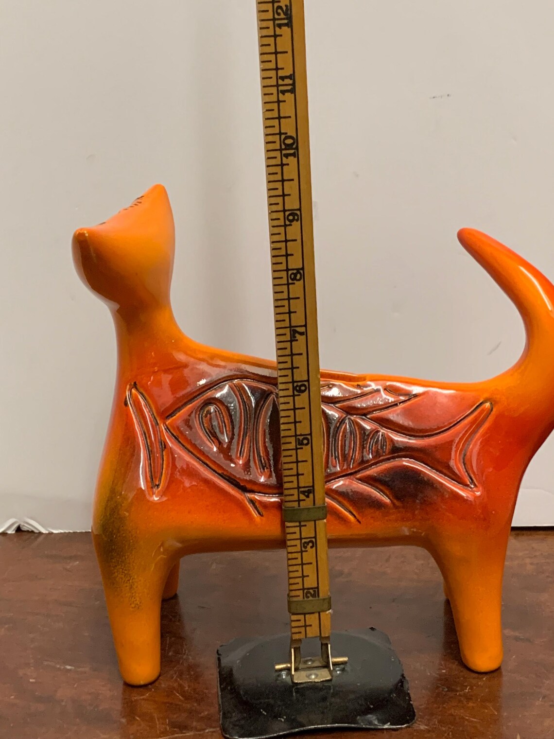 Kenneth Wingard Large Italian Art Pottery Orange Cat Bank - Etsy