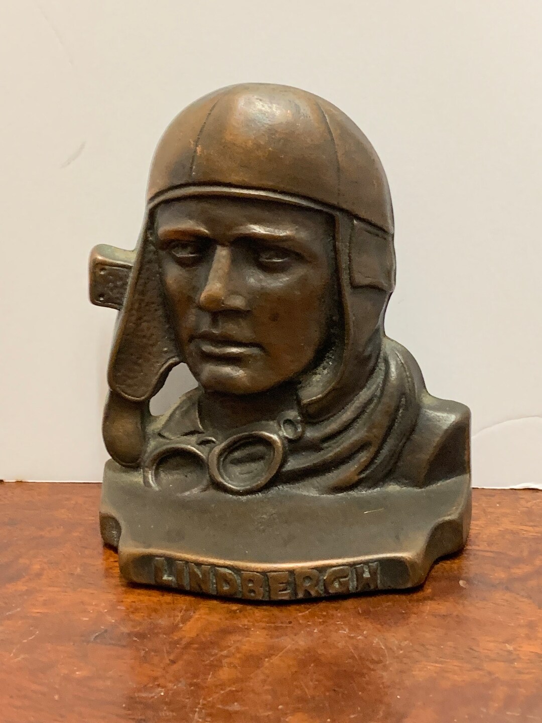 Vintage Charles Lindbergh Bookend - Etsy