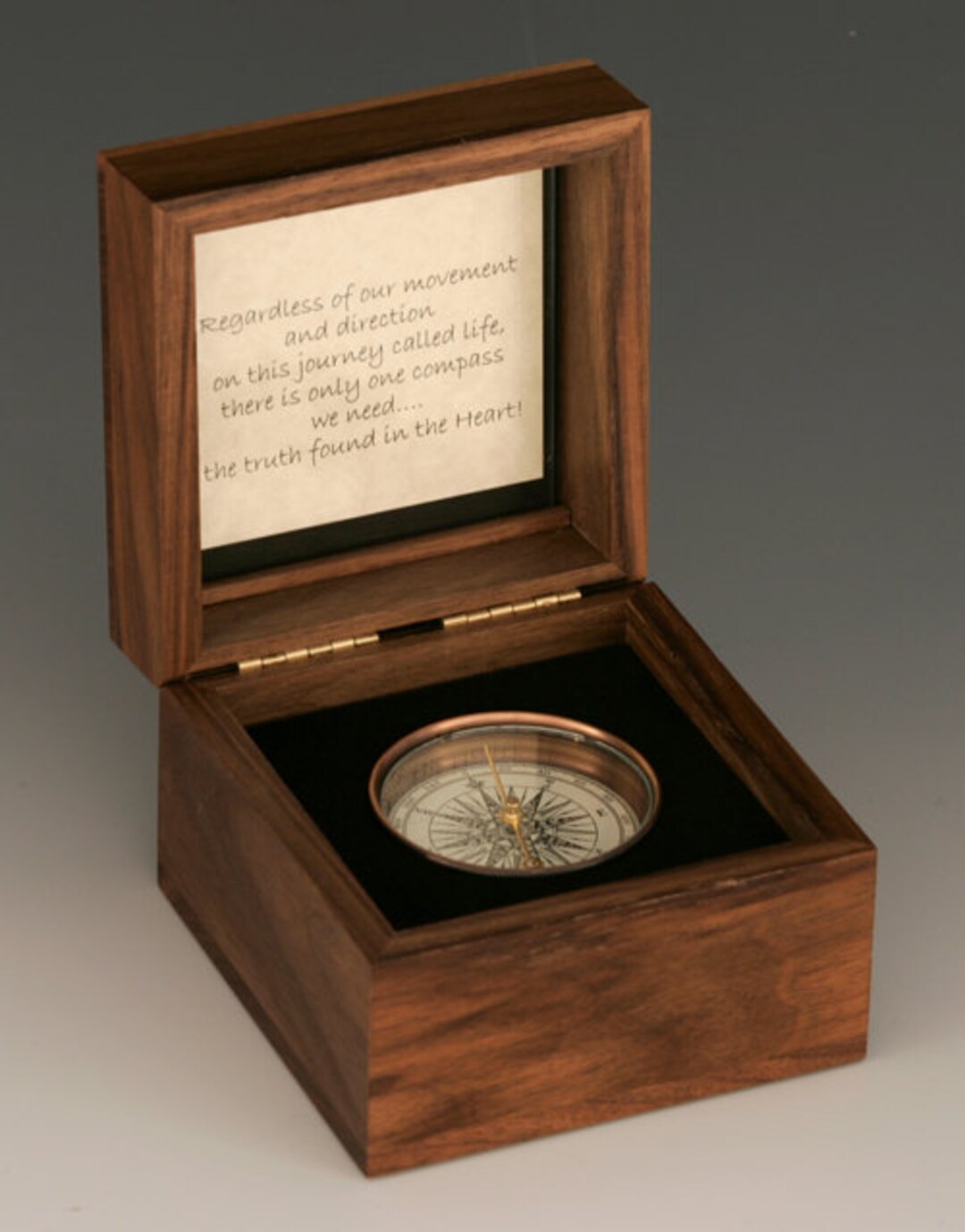The Only Compass - "thoughtbox" - Solid Hardwood Box With Brass Compass ...