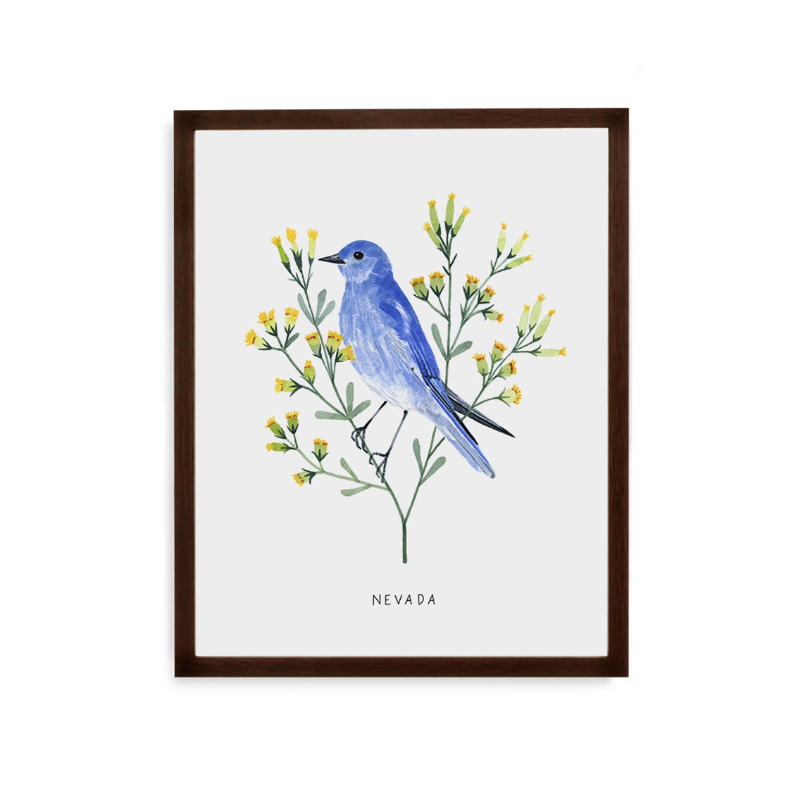 Nevada State Bird Art Print Nevada Mountain Bluebird and - Etsy