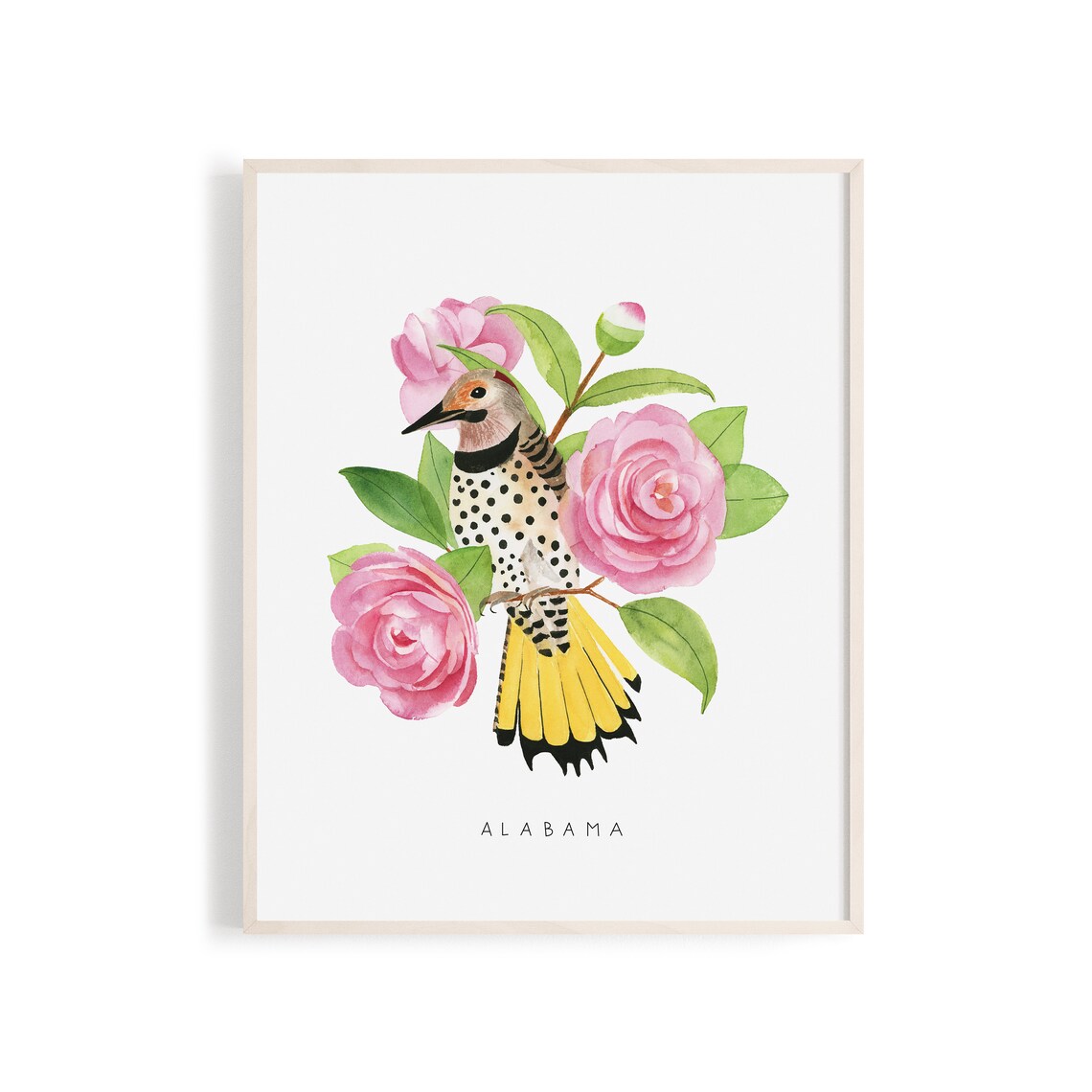 Alabama State Bird Art Print Alabama Yellowhammer and | Etsy