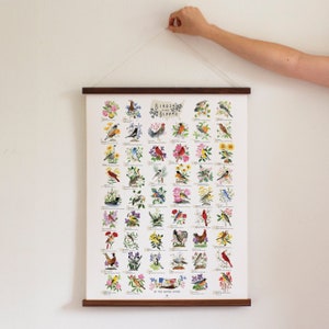 State Bird and Flower Poster | Watercolor US Botanical Art Print - Etsy