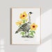 Hawaii State Bird Nene Goose Art Print | Hibiscus Flower Wall Art - Etsy