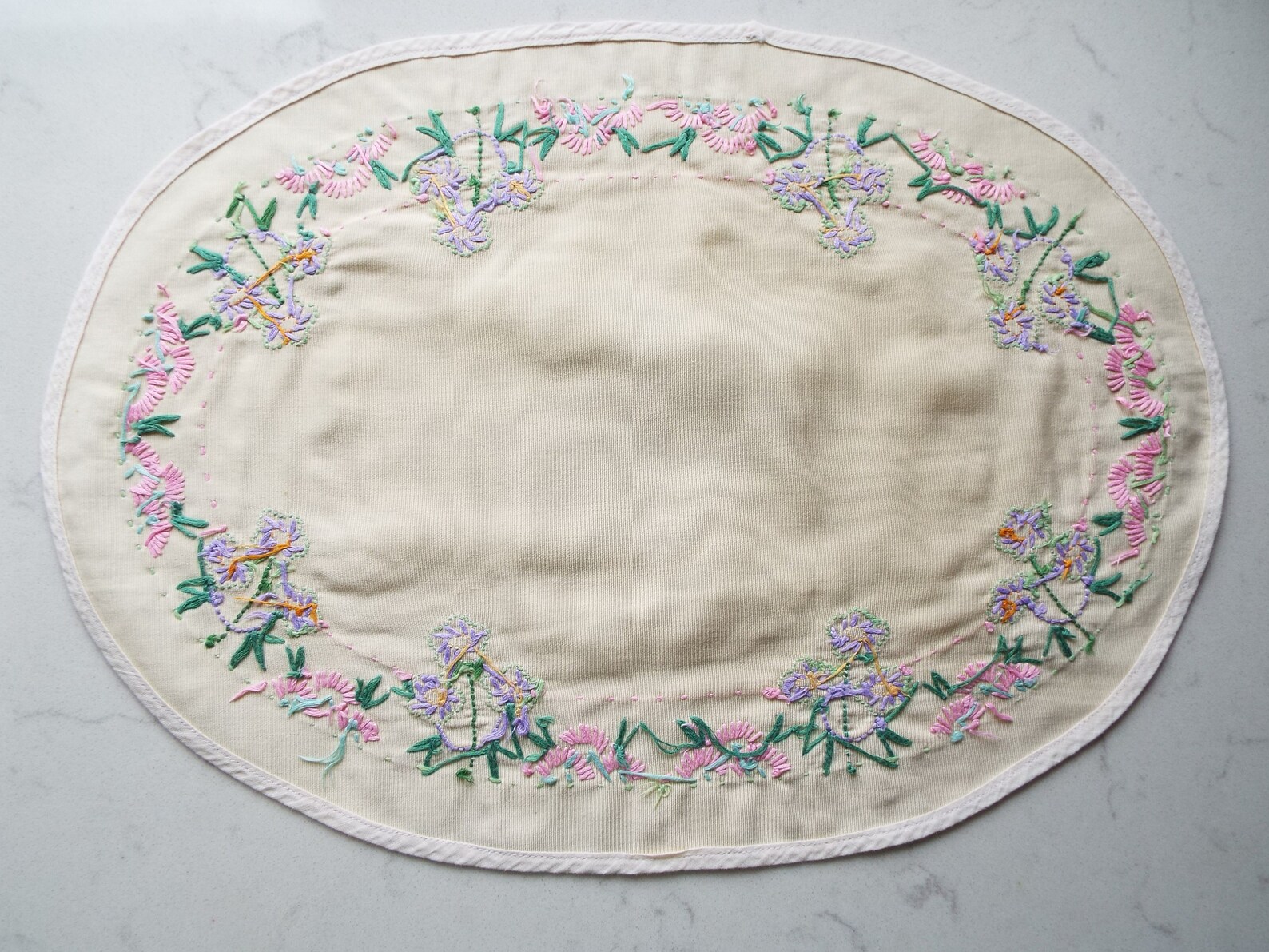 Vintage Linen Tea Tray Cloth. 1950s English Oval Tray Cloth - Etsy UK