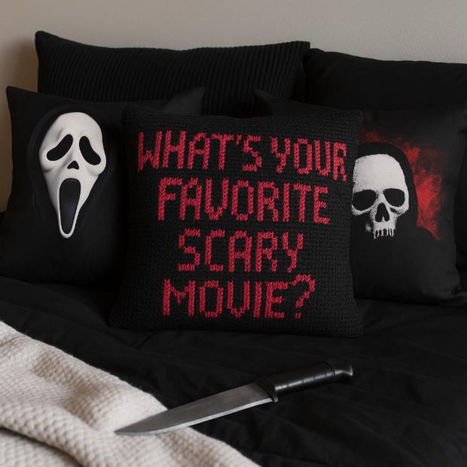 Scream Crochet Pillow Pattern Bundle | Halloween Horror Movie C2C ...