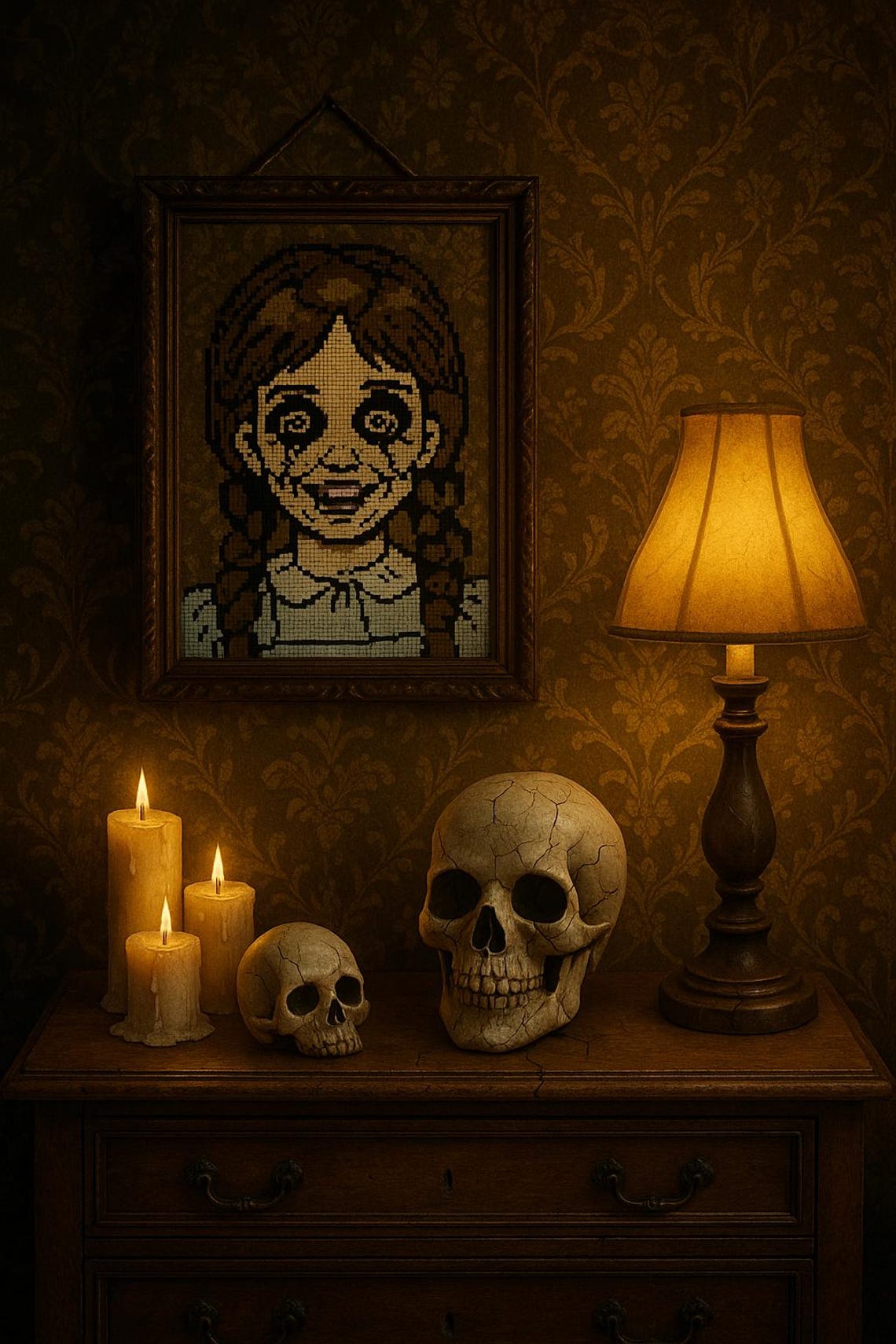 Annabelle Haunted Doll Crochet Wall Hanging Pattern • Horror C2C / SC ...