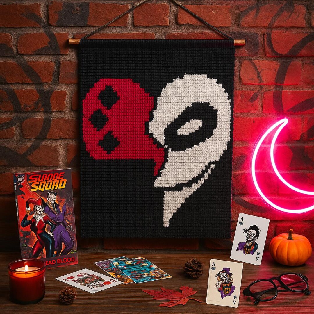 Harley Quinn Crochet Pattern: Comic Tapestry, Blanket Panel (PDF ...