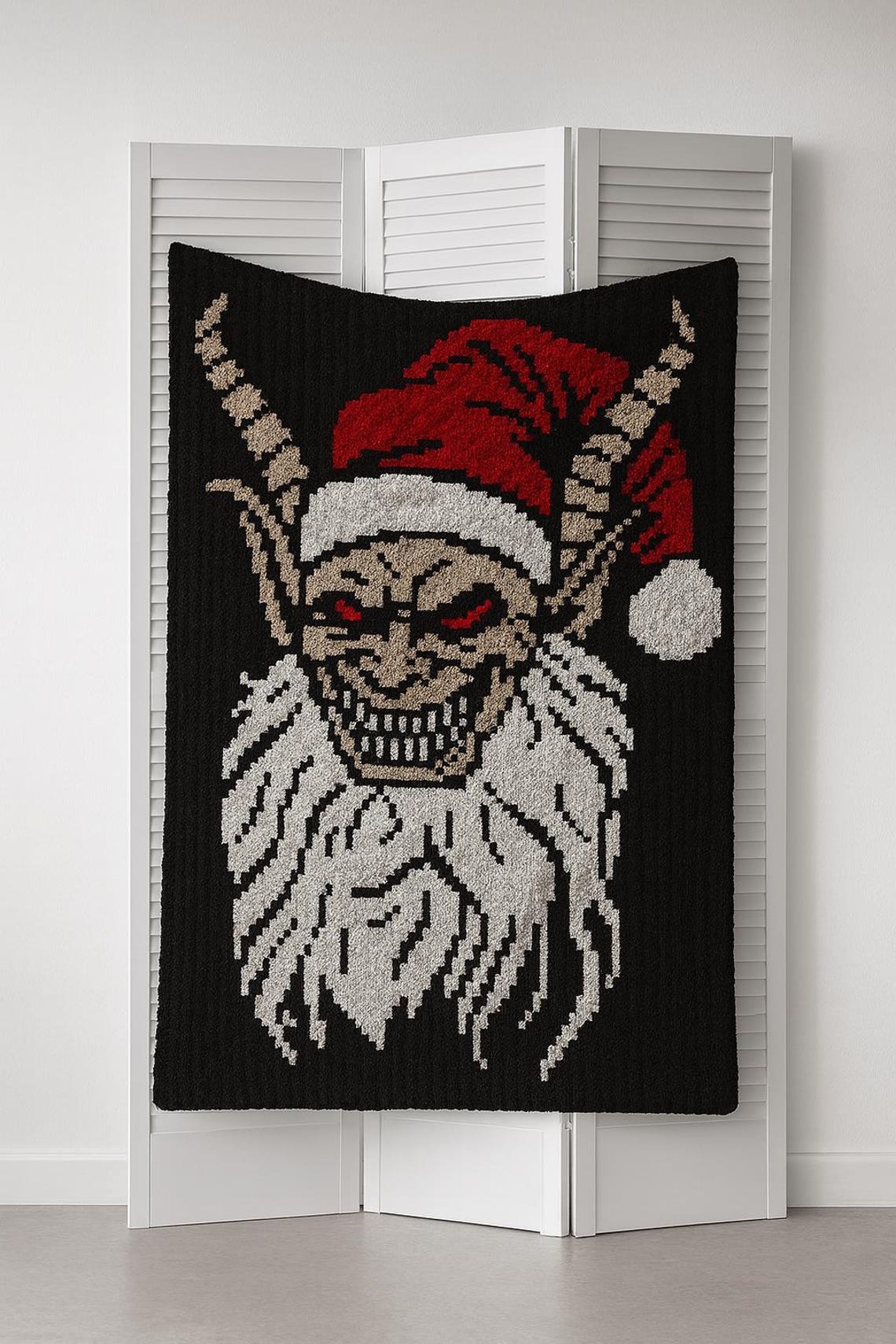 Krampus Crochet Blanket Pattern | Horror Christmas Graphghan | Gothic ...