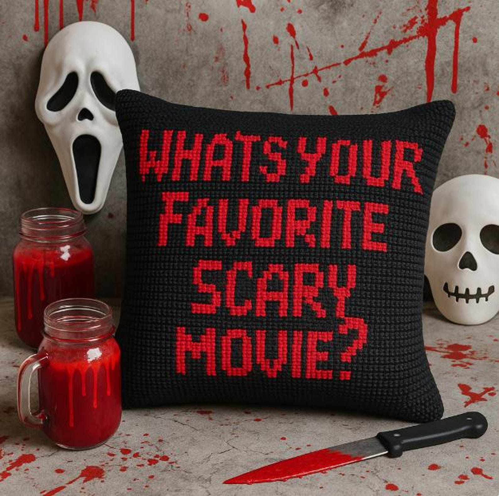 Scream Crochet Pillow Pattern Bundle | Halloween Horror Movie C2C ...