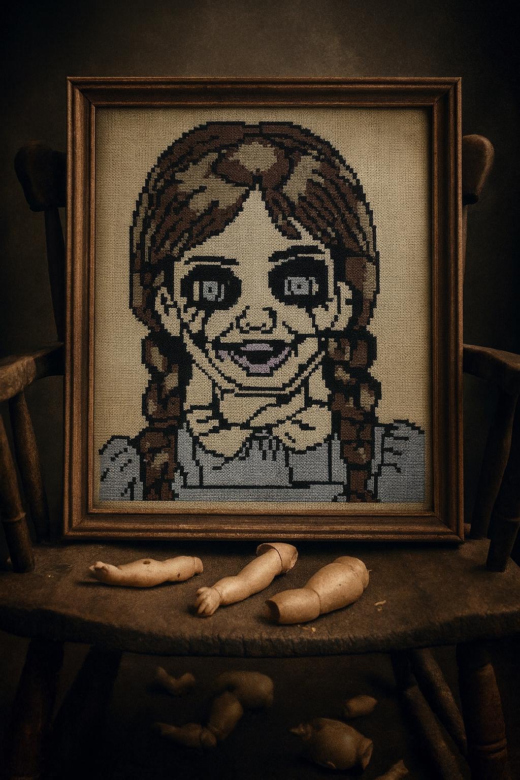 Annabelle Haunted Doll Crochet Wall Hanging Pattern • Horror C2C / SC ...