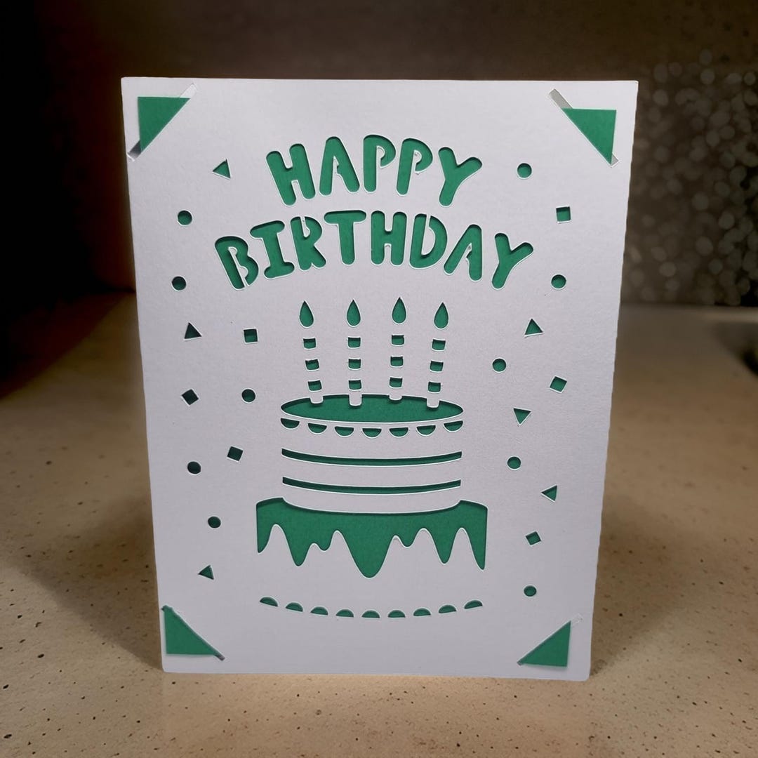 Happy Birthday Cake - Card - Etsy