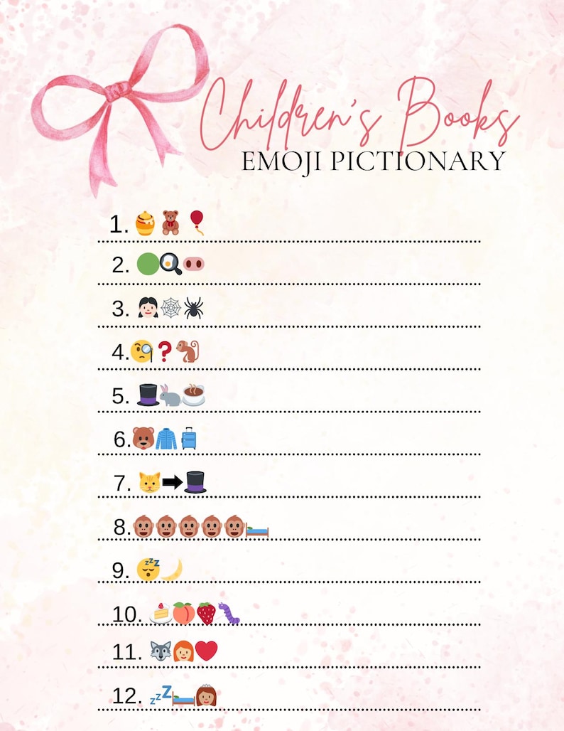 Children’s Book’s Emoji Pictionary - Etsy