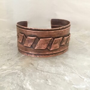 Rustic Copper Cuff, Folded Metal, Textured Boho Bracelet - Etsy