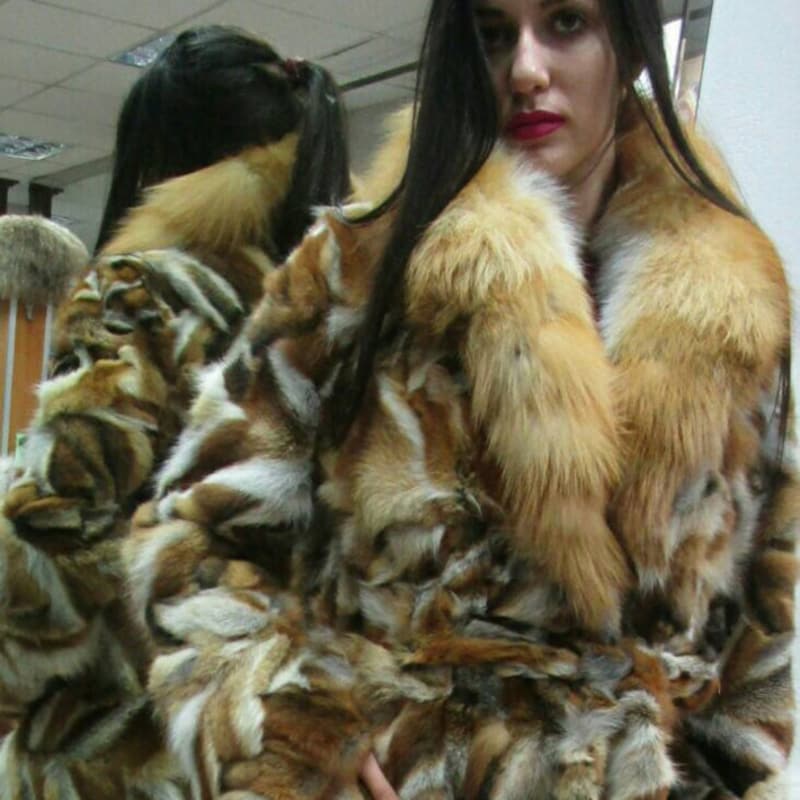 Red Fox Fur Coat - Etsy