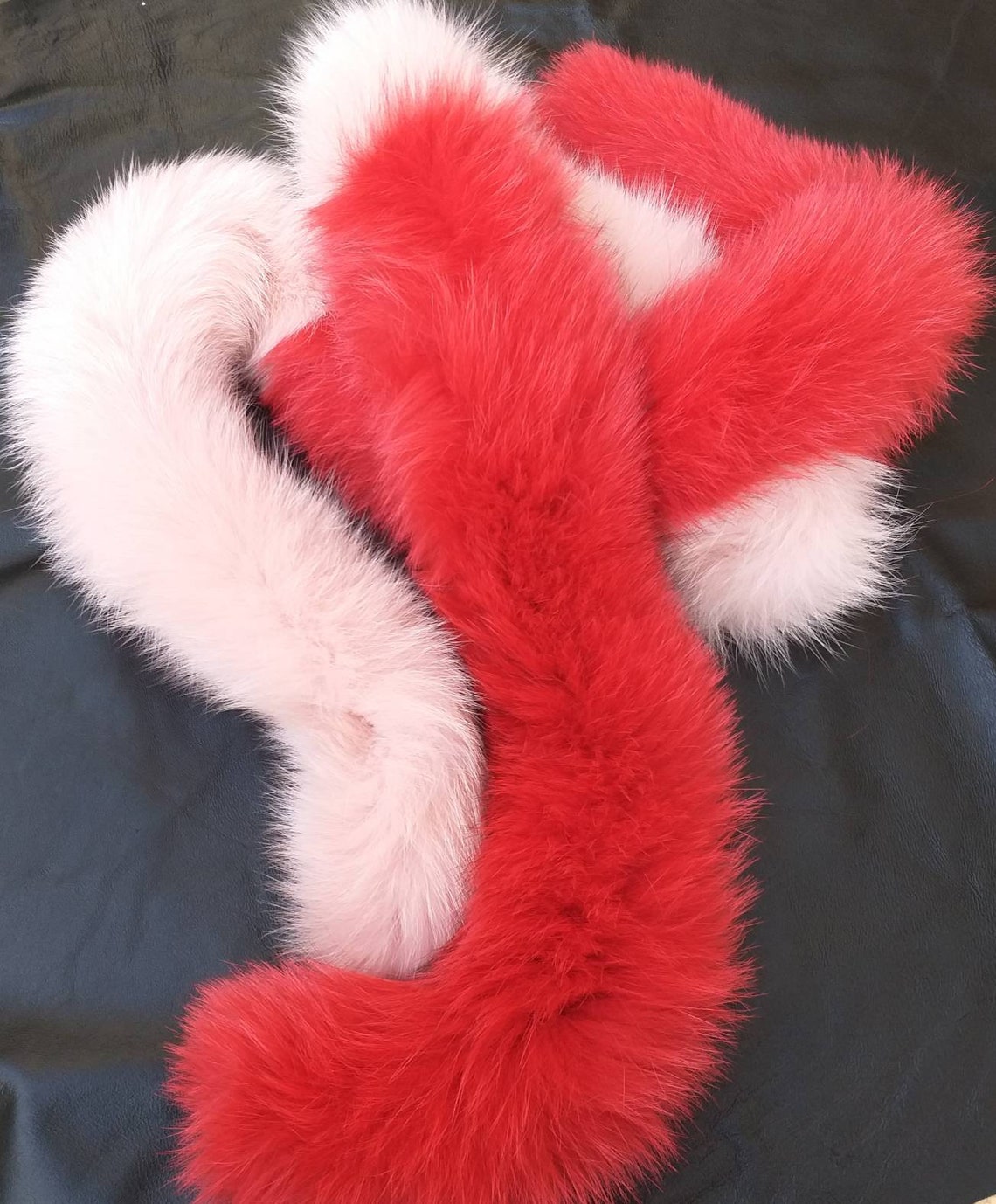 Newnatural Real PINK and RED Fox Scarf - Etsy