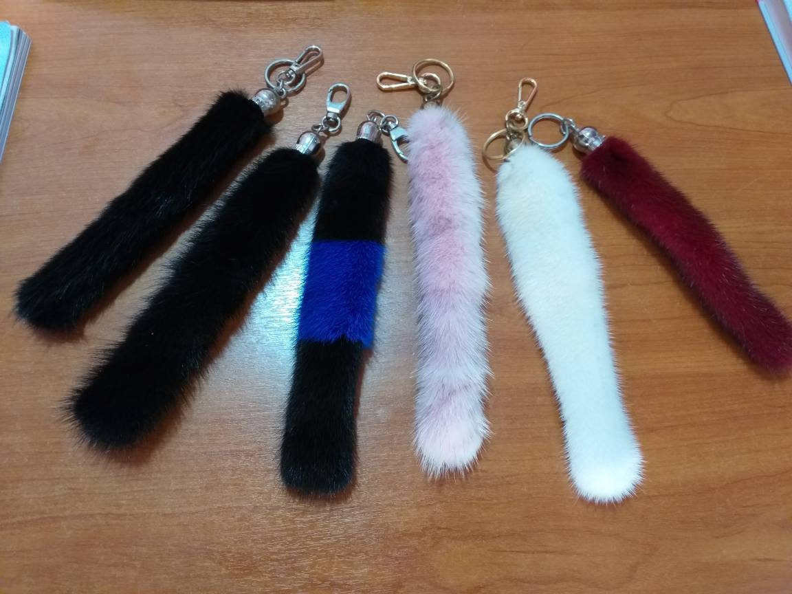 MINK KEYCHAINS in Tail shape and in Many Beautiful colors!Brand New ...