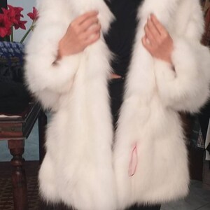 WHITE FOX HOODED Furcoatbrand New Real Natural Genuine Fur - Etsy
