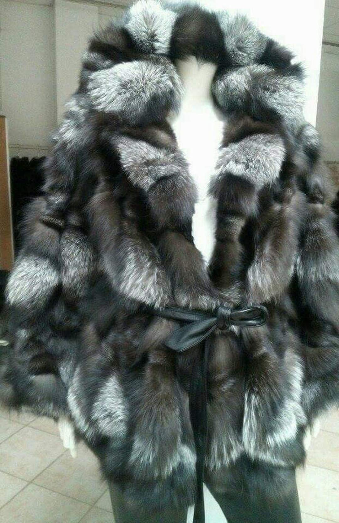 HOODED SILVER FOX Cape!one Size!brand New Real Natural Genuine Fur - Etsy