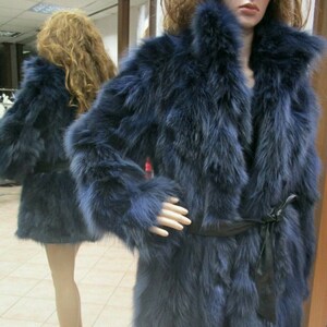 BLUE COLOR FOX Furcoat!brand New Real Natural Genuine Fur! - Etsy