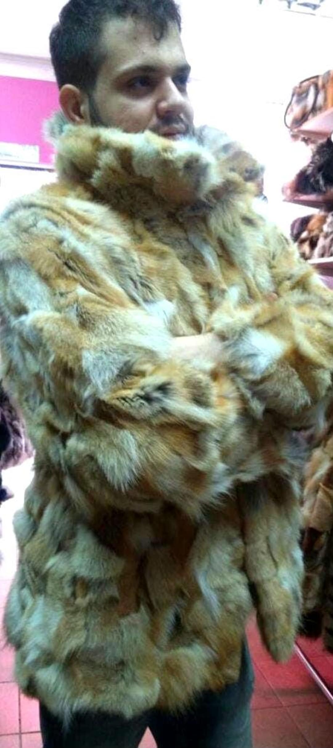 MEN'S NEW FUR!!! Real Natural Red Fox Fur Jacket! - Etsy