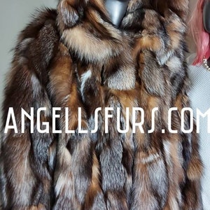 MEN'S HOODED CRYSTAL Fox Fur Coat!brand New Real Natural Genuine Fur ...